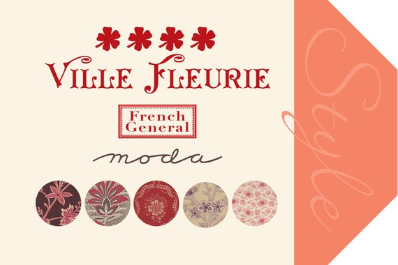 Craft Supplies & Tools Fabric Fleur de Lis purple fabric 1/2 yd Jardin ...