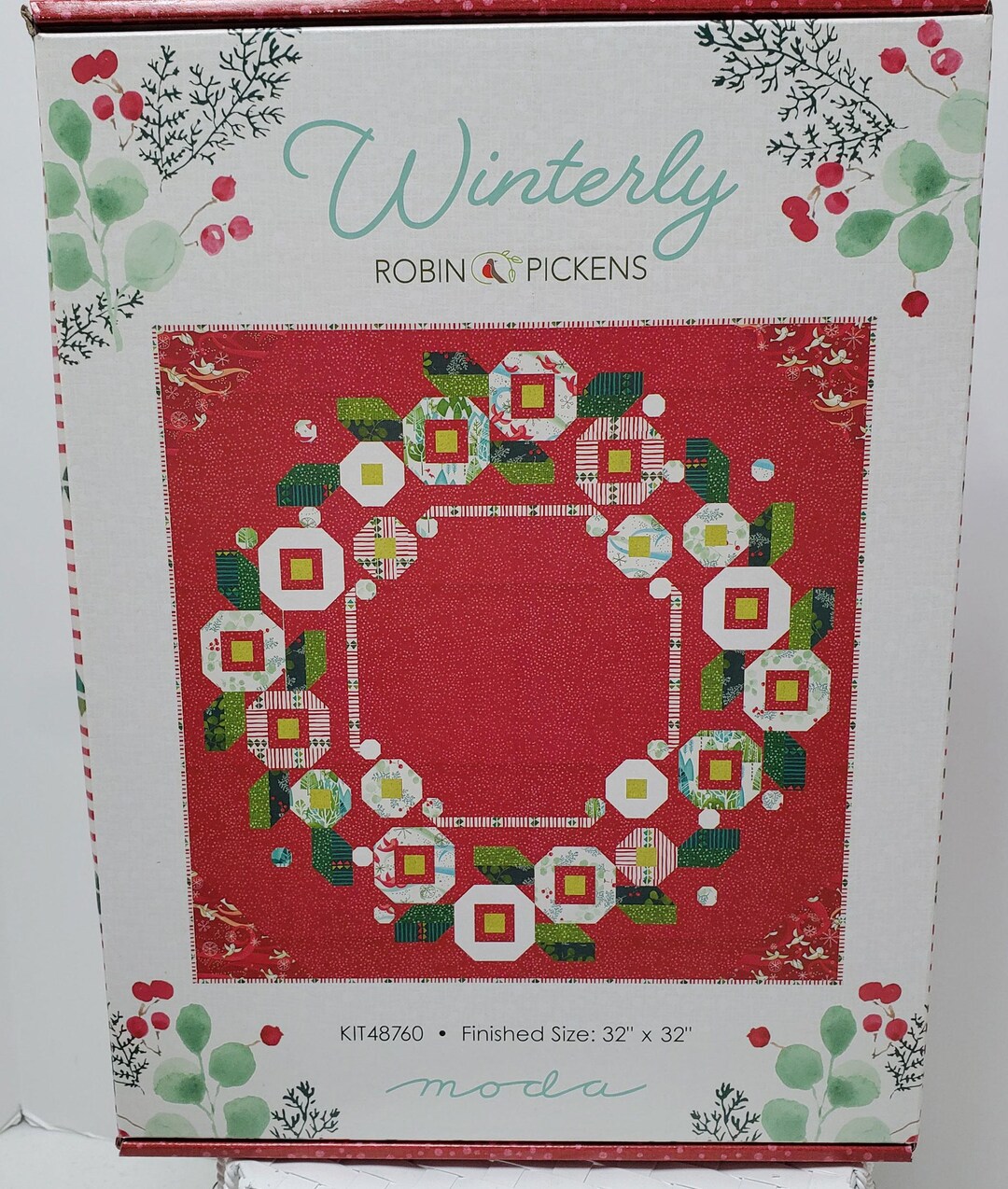 WINTERLY Quilt KIT Moda Fabric Quilting Sewing Art Deco Christmas ...