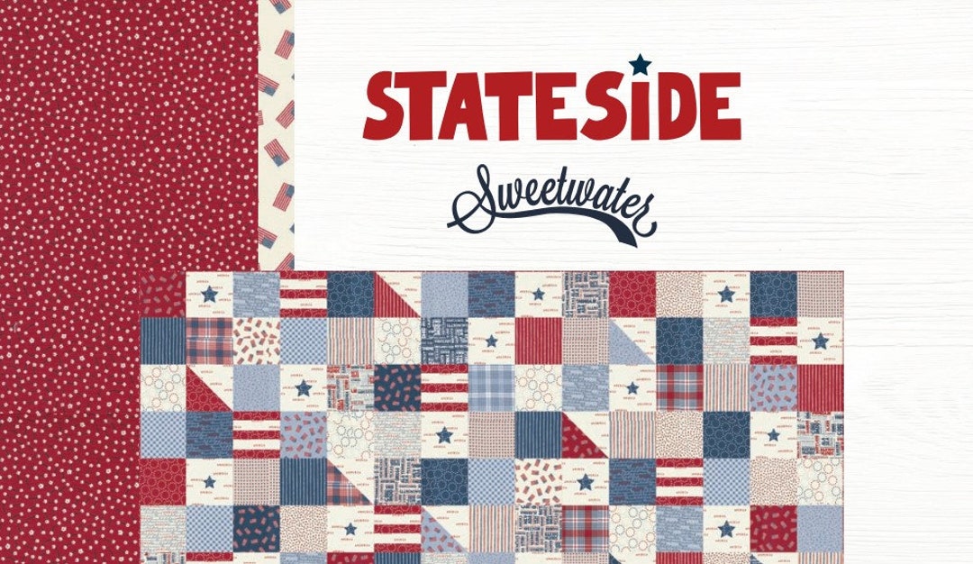STATESIDE Jelly Roll Sweetwater Moda Fabrics Quilting Calico Sewing Red ...