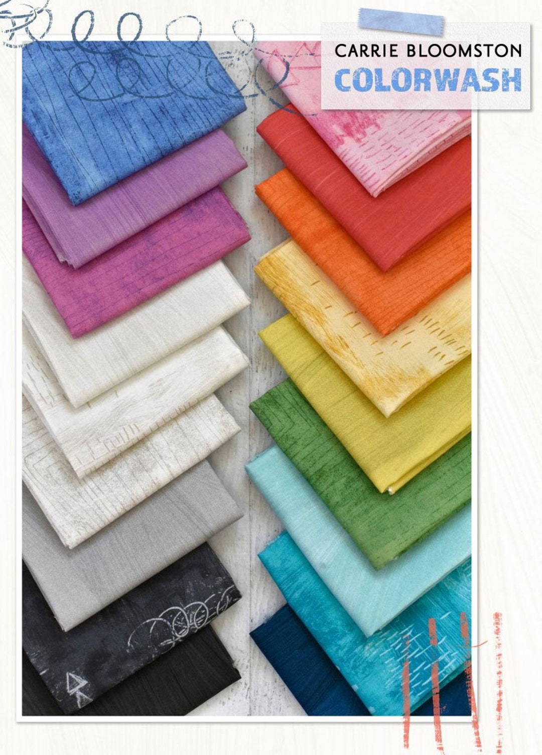 COLORWASH 18 Fat Quarters Windham Fabric Quilting Sewing Modern Blenders Grand Millennial ...