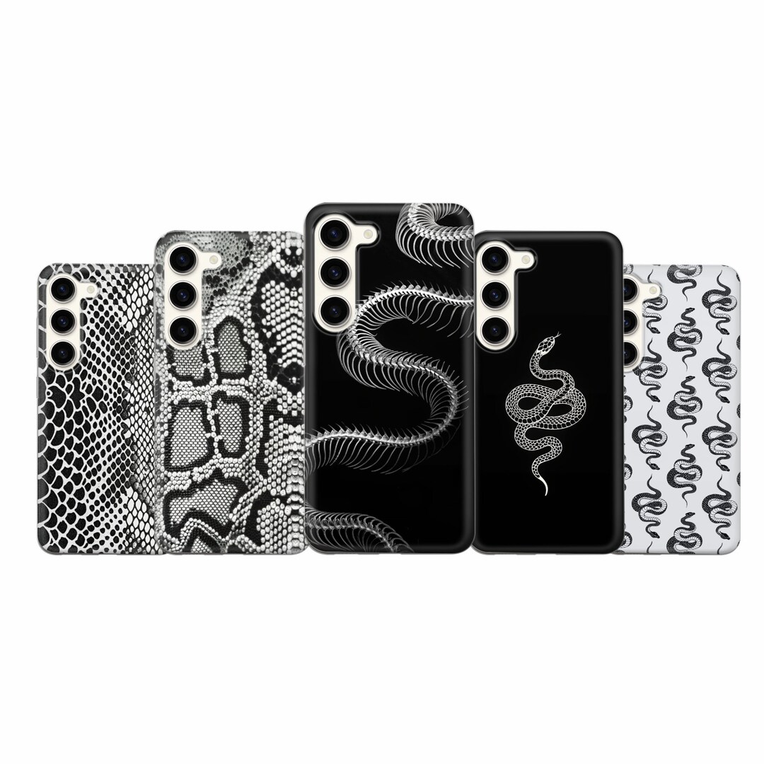 Serpent Black and White Snake Pattern Phone Case Slimy Cover for ...