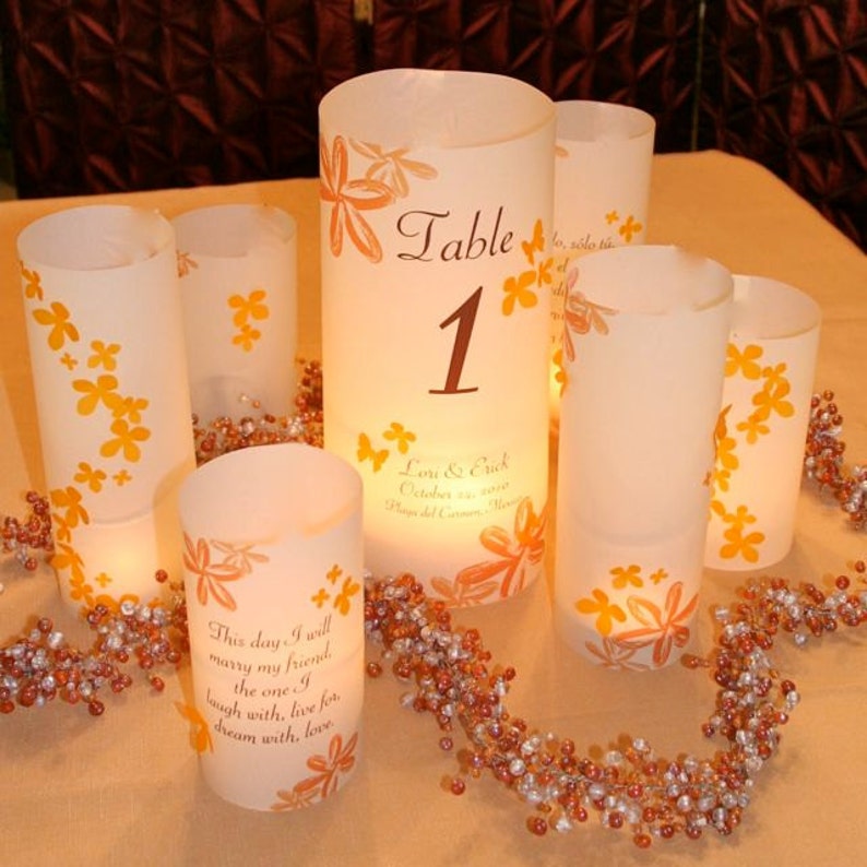 11 Tall Custom Table Number Luminaries for Centerpieces | Etsy