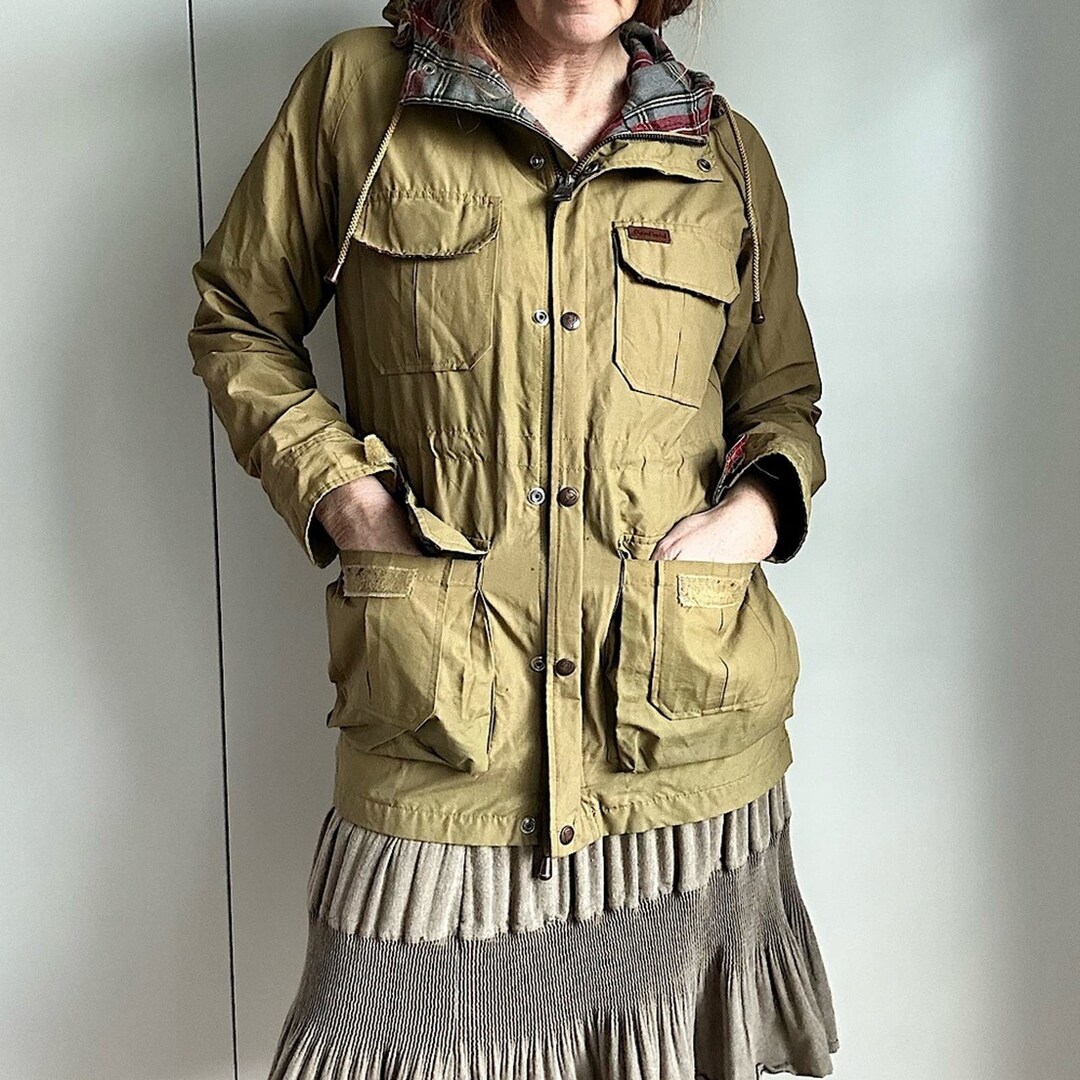 Vintage Penfield Utility Jacket Khaki Hooded Lined Hiking Outdoor Gear ...