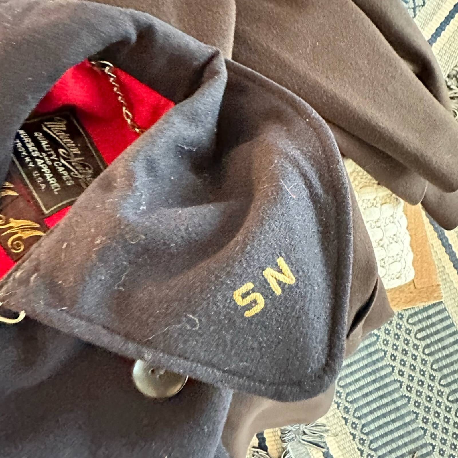 Vintage 1940-50s Nurses Cape Navy With Red Lining Wool Historical ...