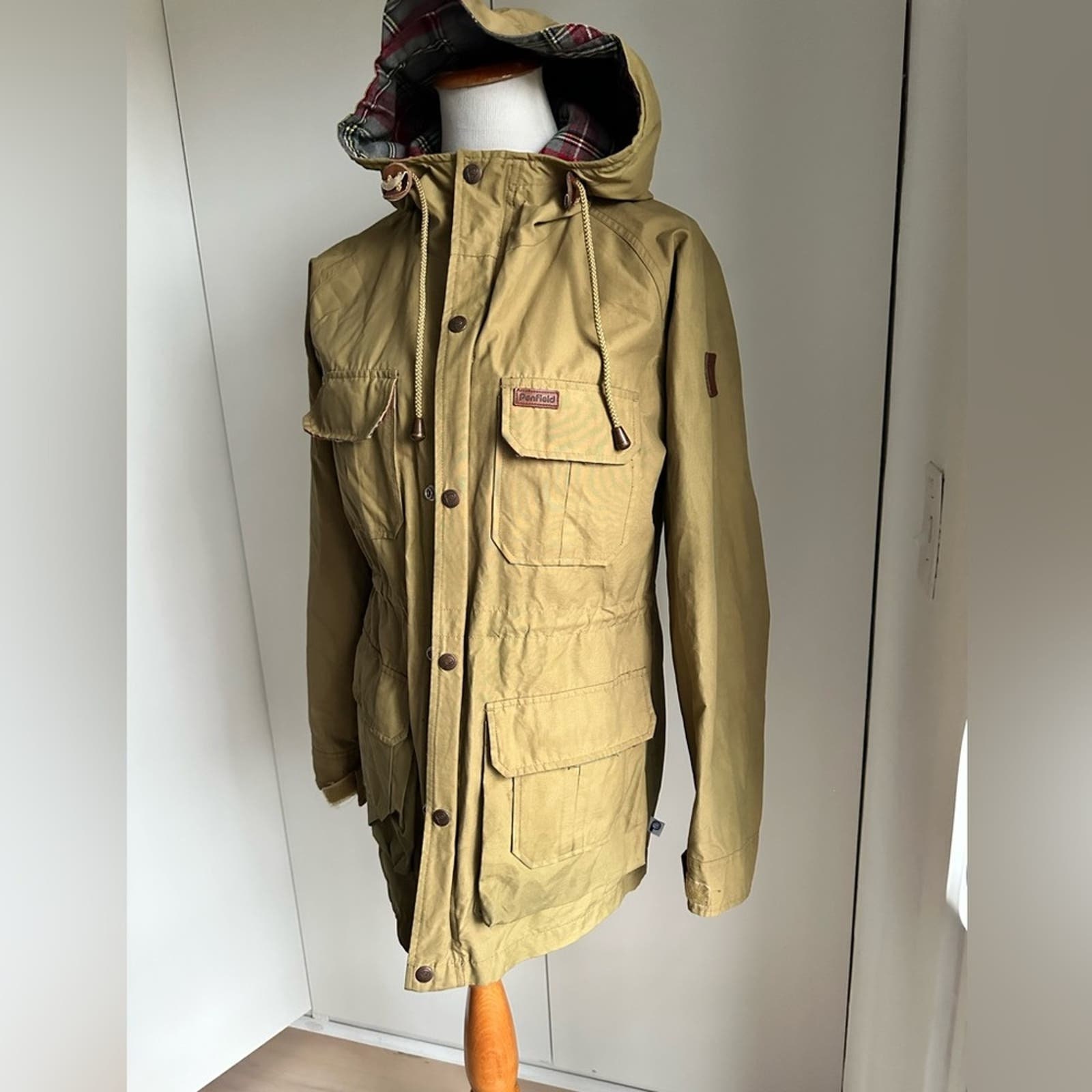 Vintage Penfield Utility Jacket Khaki Hooded Lined Hiking Outdoor Gear ...