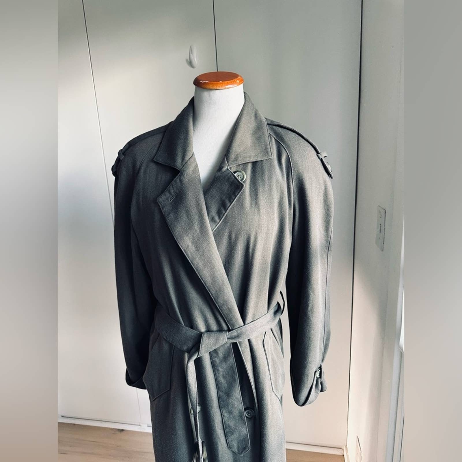 90s Trench Coat in Olive Green Midi Length Fall Utility Gopcore ...