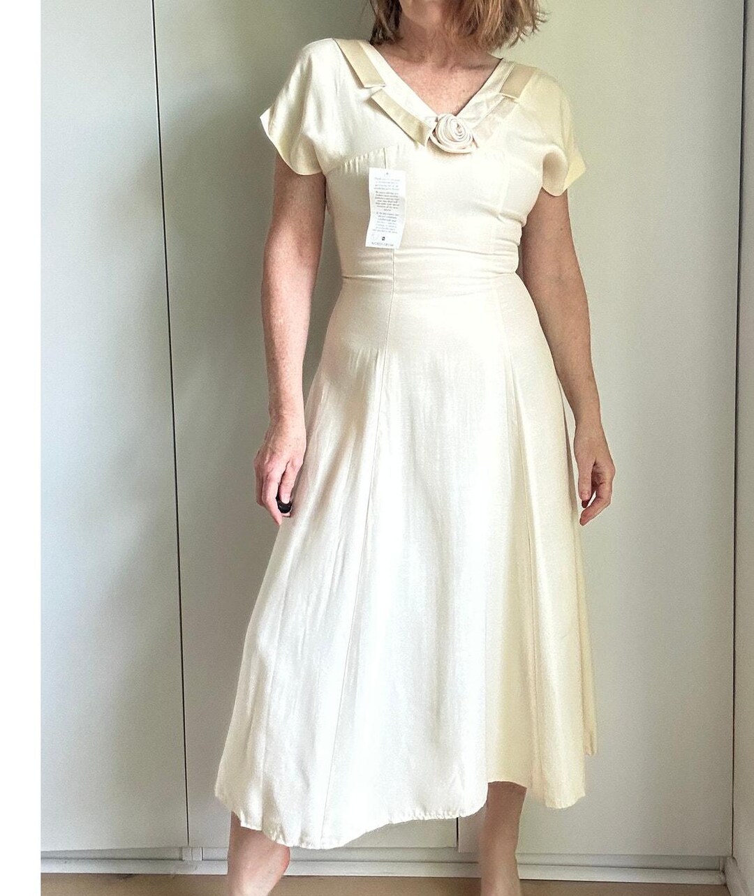 Vintage 90s Wild Rose 40s Style Cream Dress Romantic Soft Girl Wedding ...