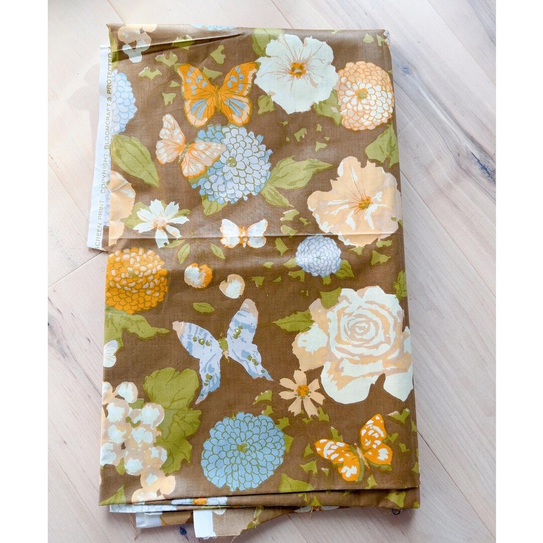 Bloomcraft Fabric Floral/butterfly Screen Print by Dupont Upholstery - Etsy