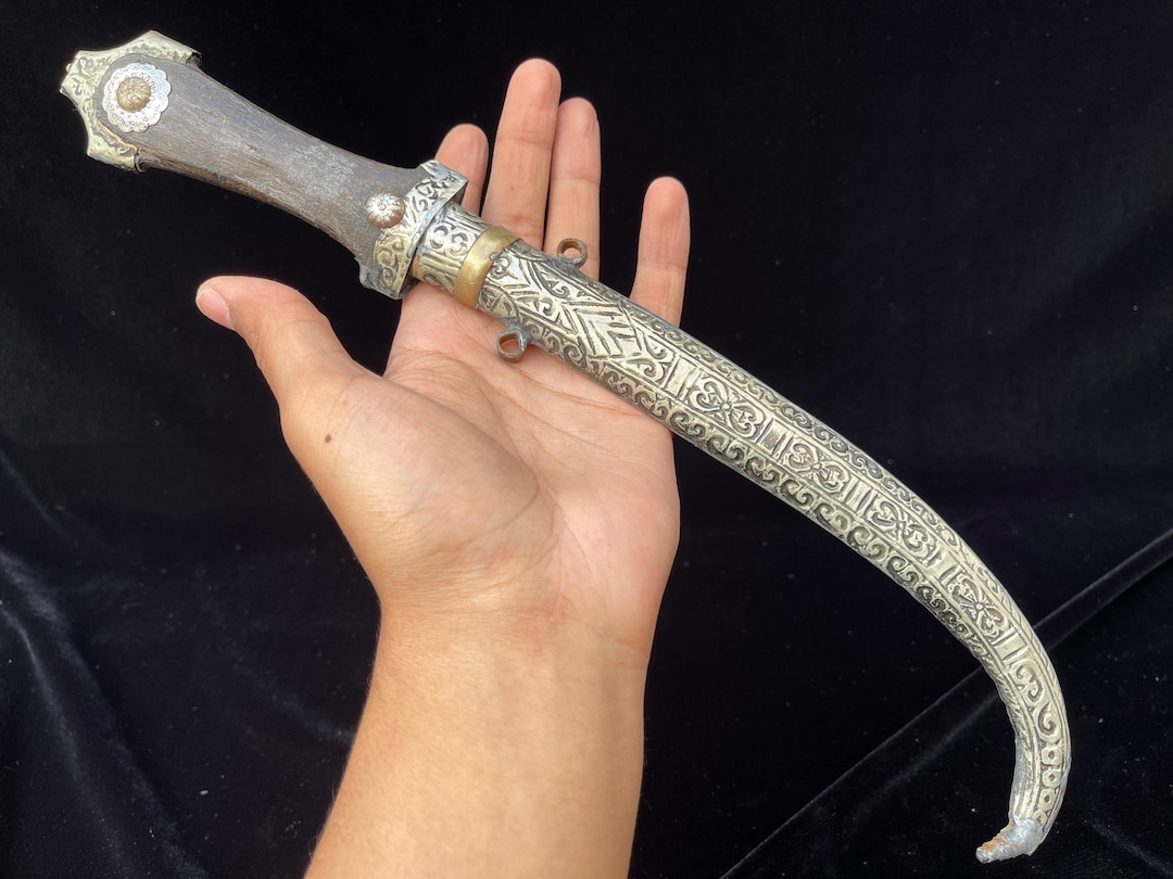 Vintage Islamic Moroccan Khanjar Authentic Handcrafted Berber Engraved ...