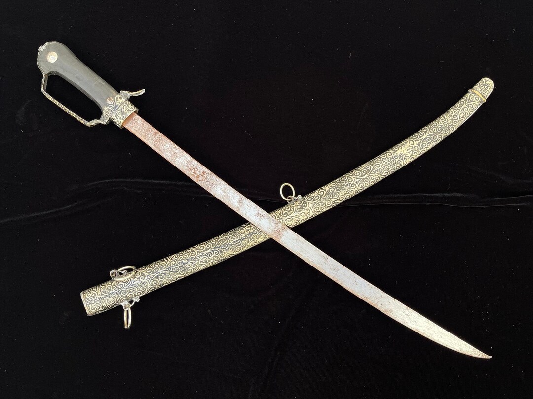 Vintage Moroccan Sword - Islamic Handcrafted Blade - Engraved Silver ...