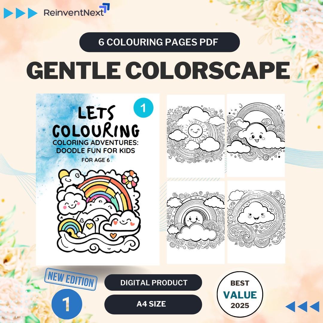 Gentle Colour Scape: Lets Colouring Coloring Adventures Doodle Fun for ...
