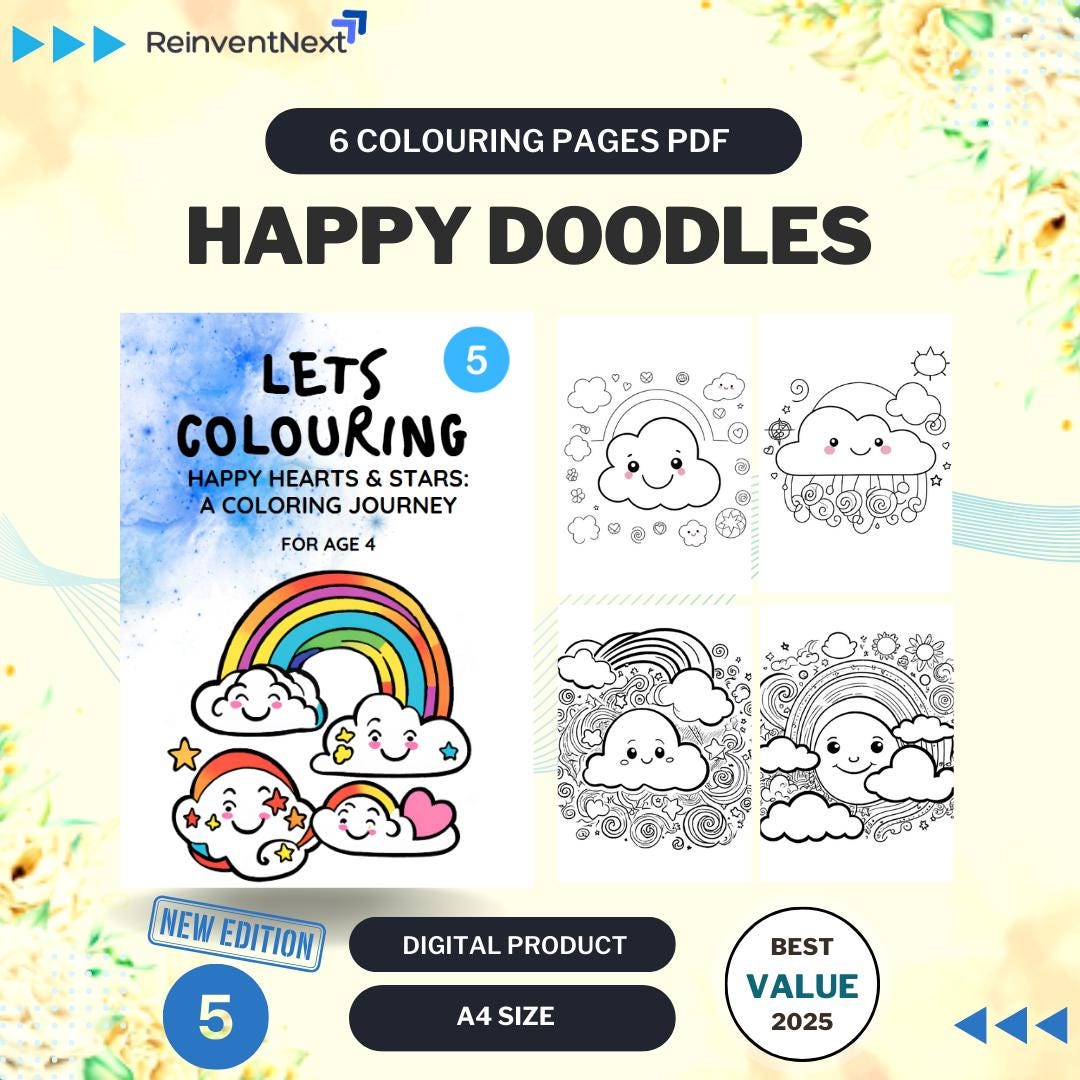 Happy Doodles - Lets Colouring Happy Hearts & Starts A Coloring Journey ...