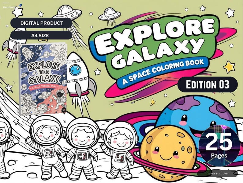 Space Adventure Colouring Book for Kids Edition 03 | Fun Astronaut ...