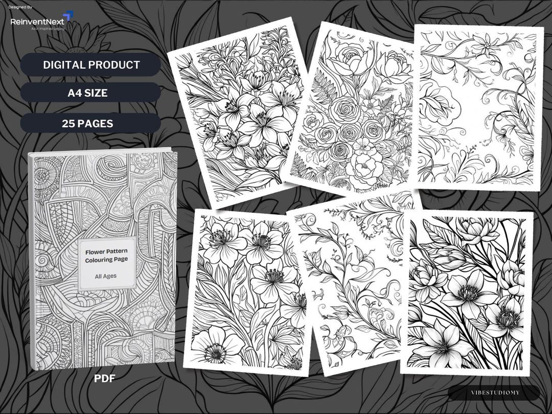 Flower Pattern Colouring Page Edition 01 | Intricate Floral Designs ...