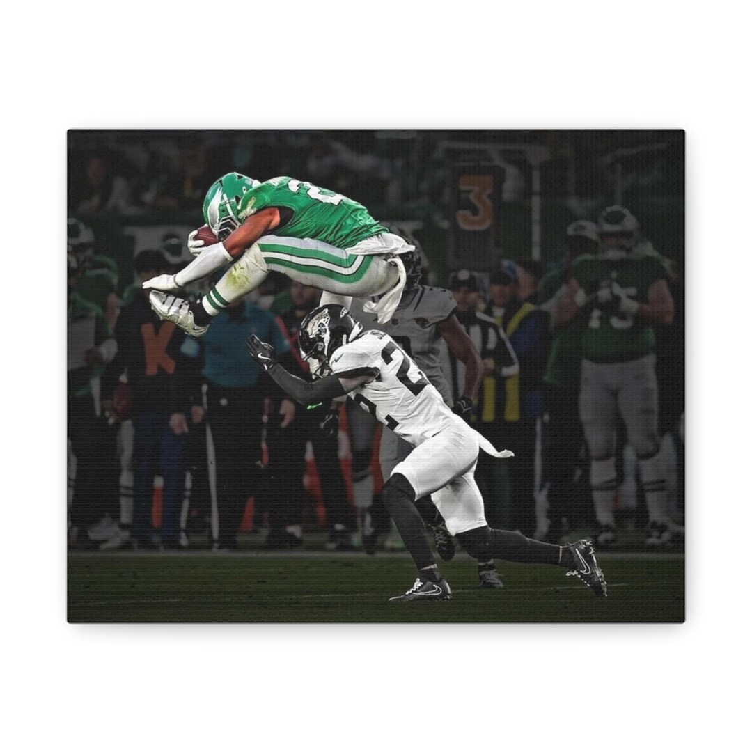 The Leap Saquon in Action Canvas Poster - Etsy