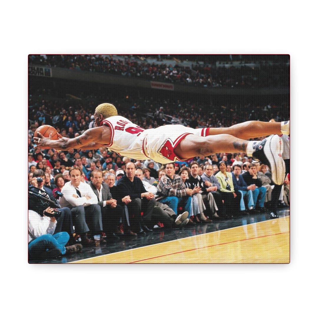 Relentless Hustle Dennis Rodman in Flight Canvas Poster - Etsy