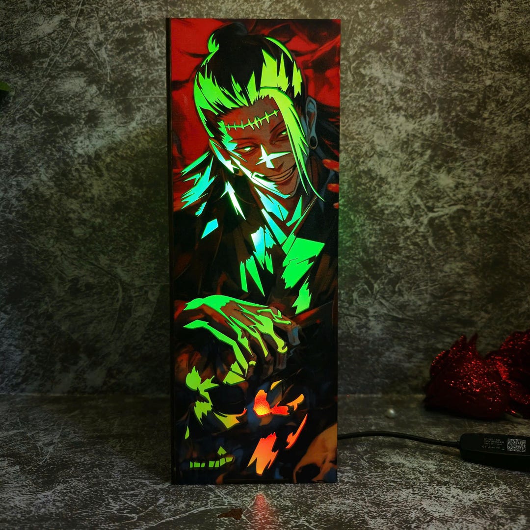Wooden Light - Box, JJK Lamp, JJK Poster, Wooden Handmade Night Light ...