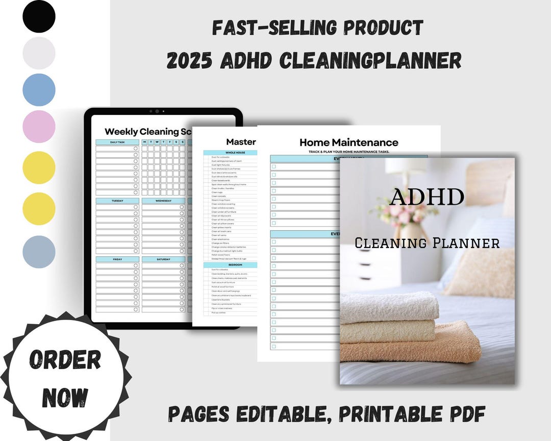 2025-2026 ADHD Cleaning Planner: Stay Organized, Tackle Tasks and ...