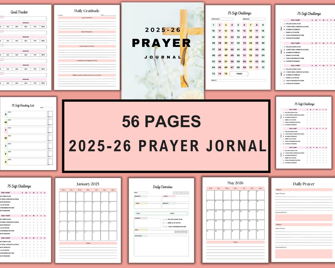 Prayer Journal Printable | Bible Study and Gratitude Journal | 2025 ...