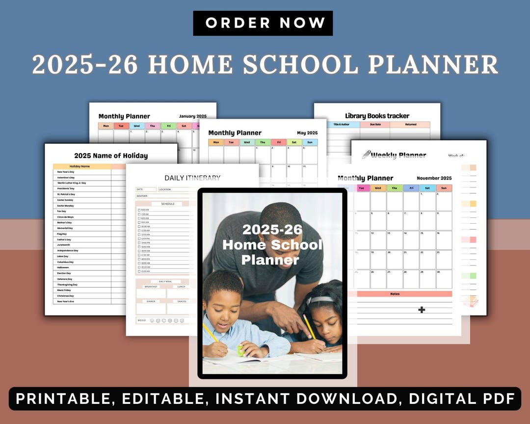 2025-2026 Homeschool Digital PDF Planner Daily, Weekly, Monthly ...
