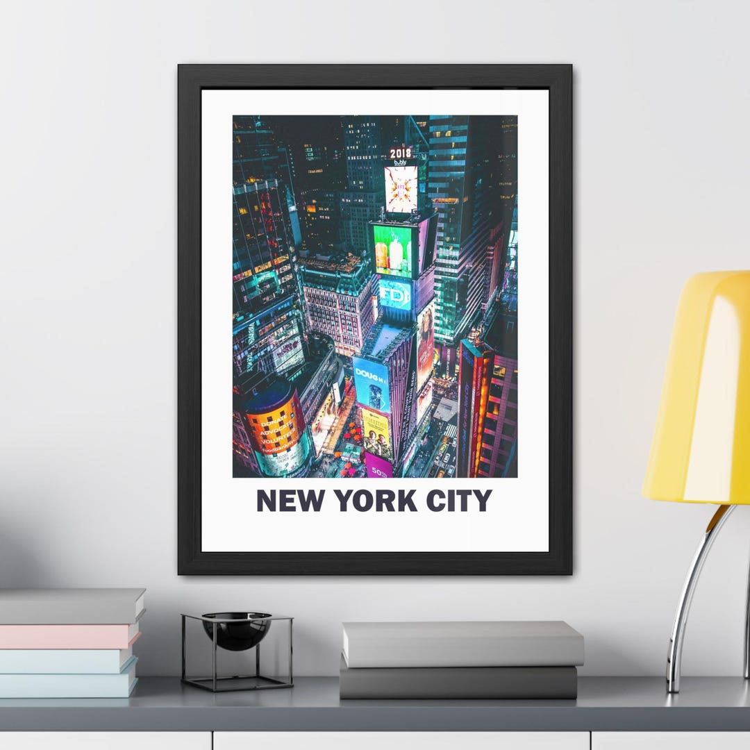 NYC Framed Poster: Vintage New York Cityscape Wall Art - Etsy
