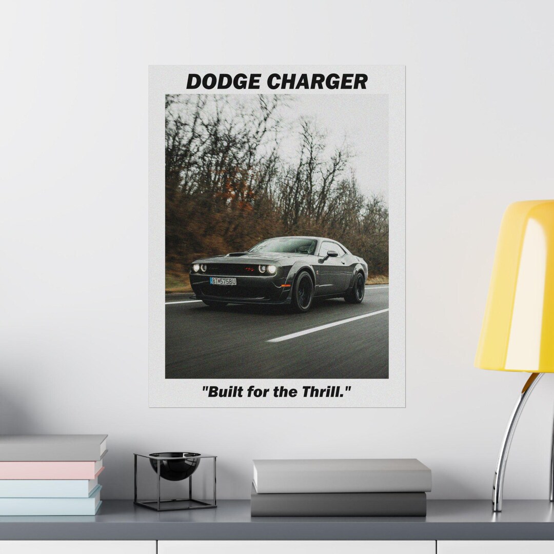 Vintage Dodge Charger Poster, Car Enthusiast Wall Art, Matte Vertical ...