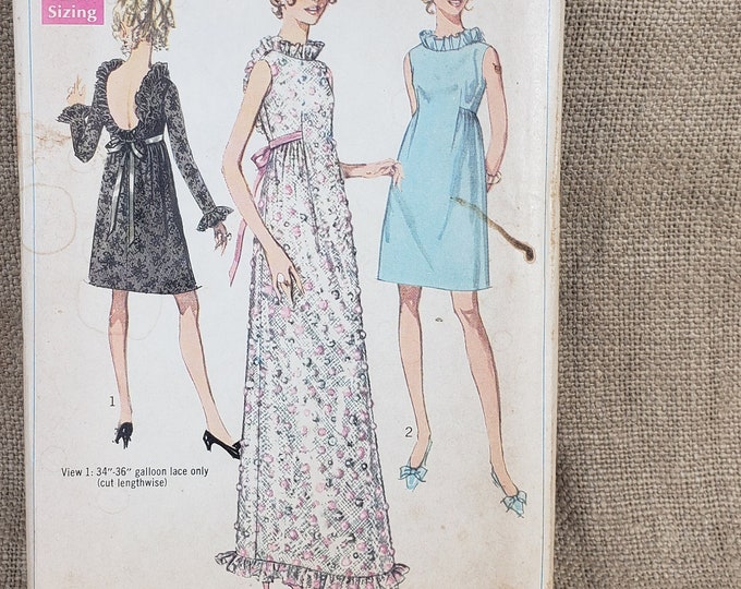 1968 Backless Evening Gown or Dress Pattern Simplicity 7949 Bust 36" - Etsy