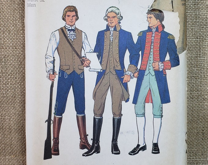 1974 COLONIAL MINUTEMAN COSTUME Coat, Waistcoat, Shirt and Breeches ...