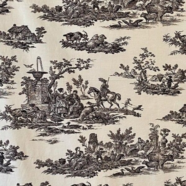Black Toile Fabric - Etsy
