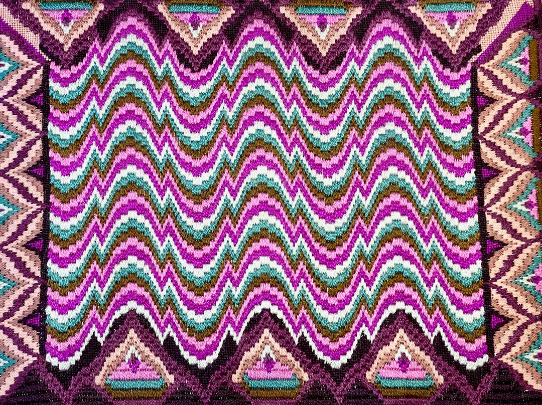 Completed 1970s Bargello Needlepoint Piece 18.75 X 14 Bag Pillow or ...