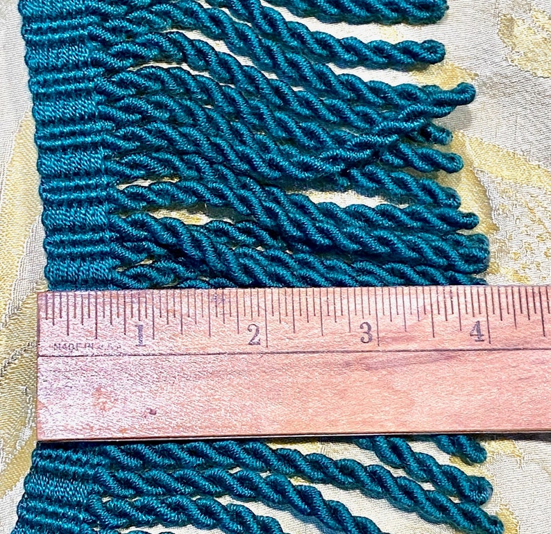 Vintage Forest Green Silk Bullion Upholstery Drapery Fringe 4 Inch Trim ...