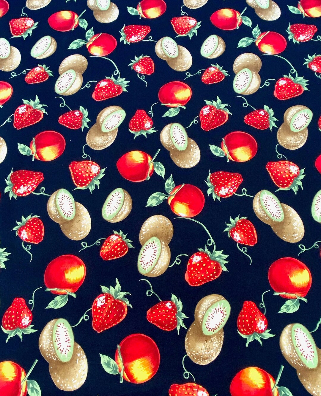 Vintage Fruit Print Quality Cotton Fabric US Liberty Fabrics Strawberry ...