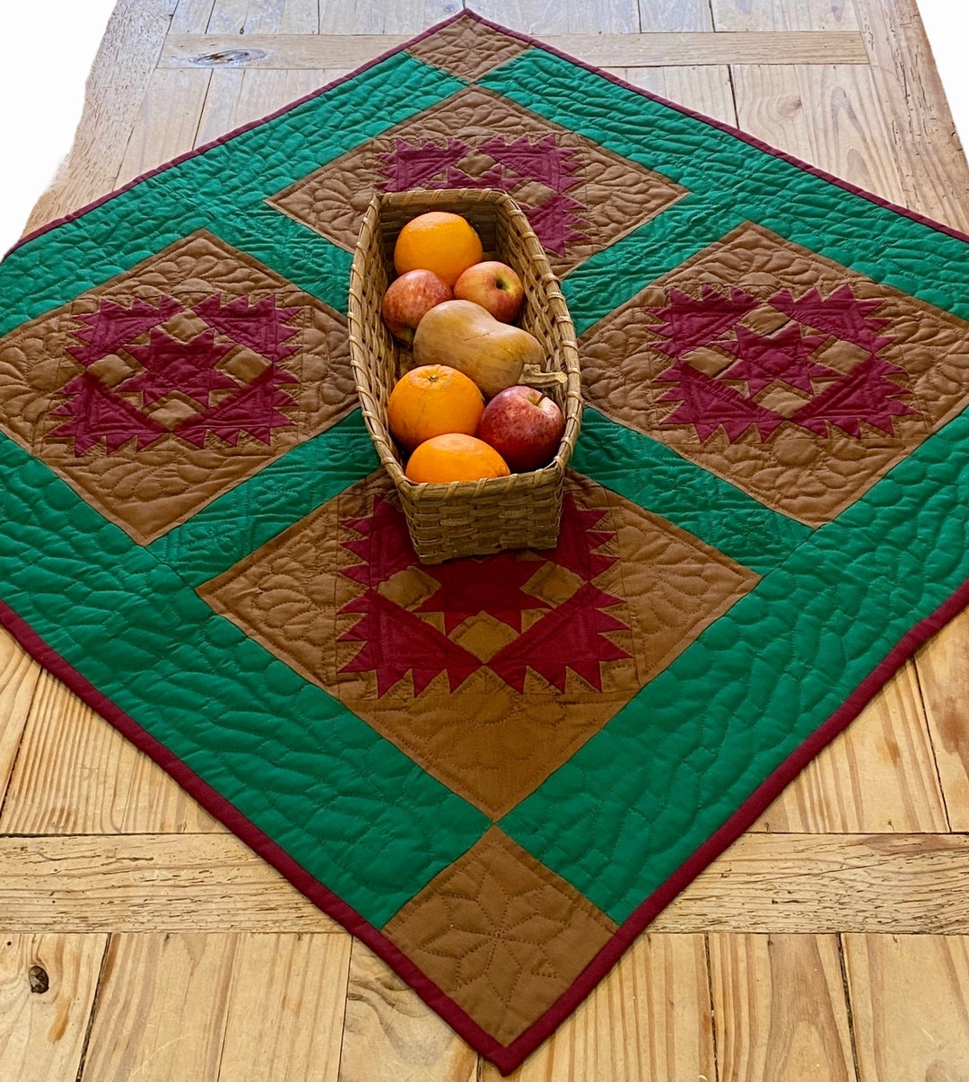 Handmade Quilt Table Cover Wall Hanging 39 Inches Square Hand Stitched ...