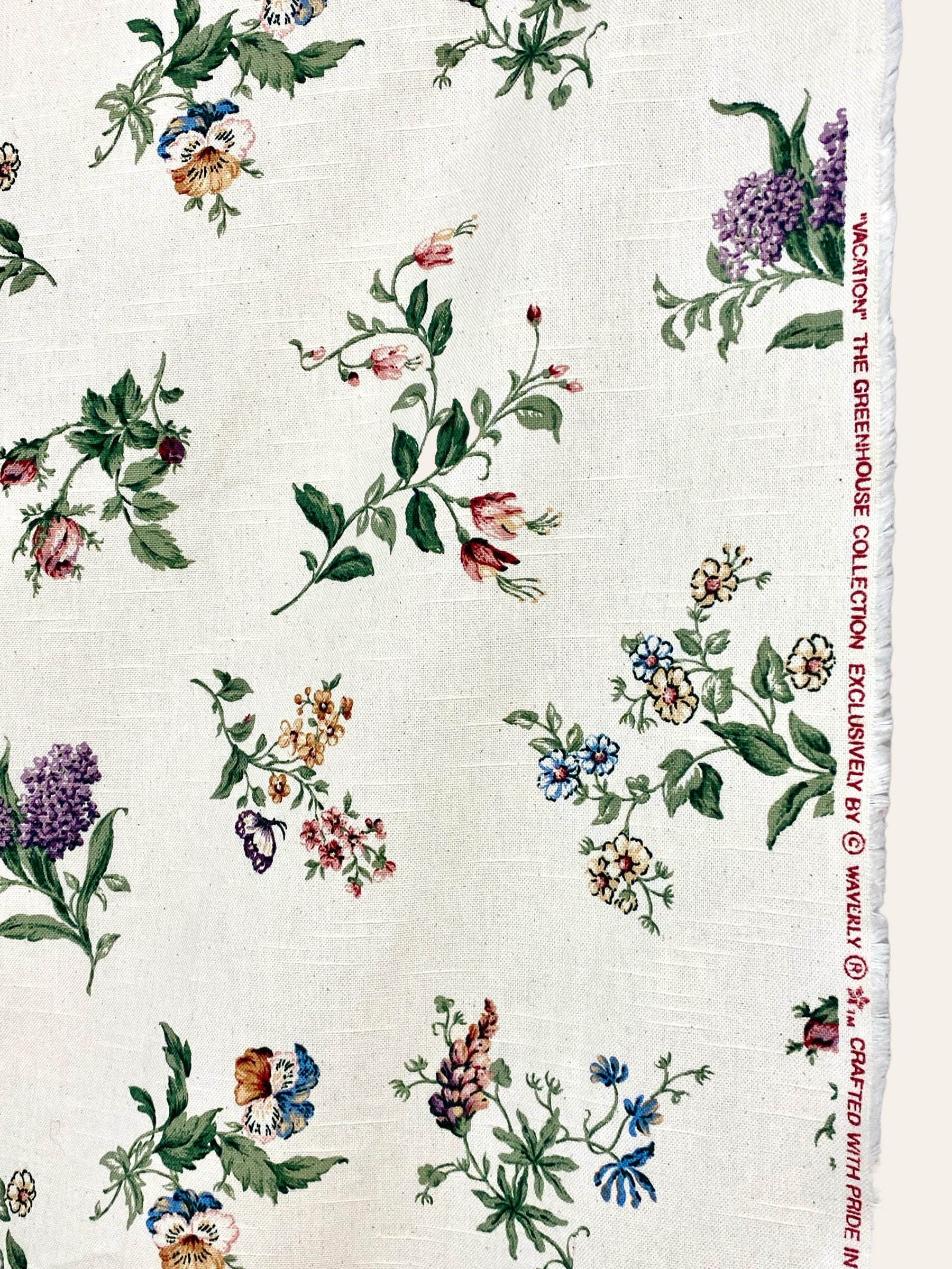 Spring Floral Linen Blend Waverly Home Décor Fabric 12 Colors Roses ...