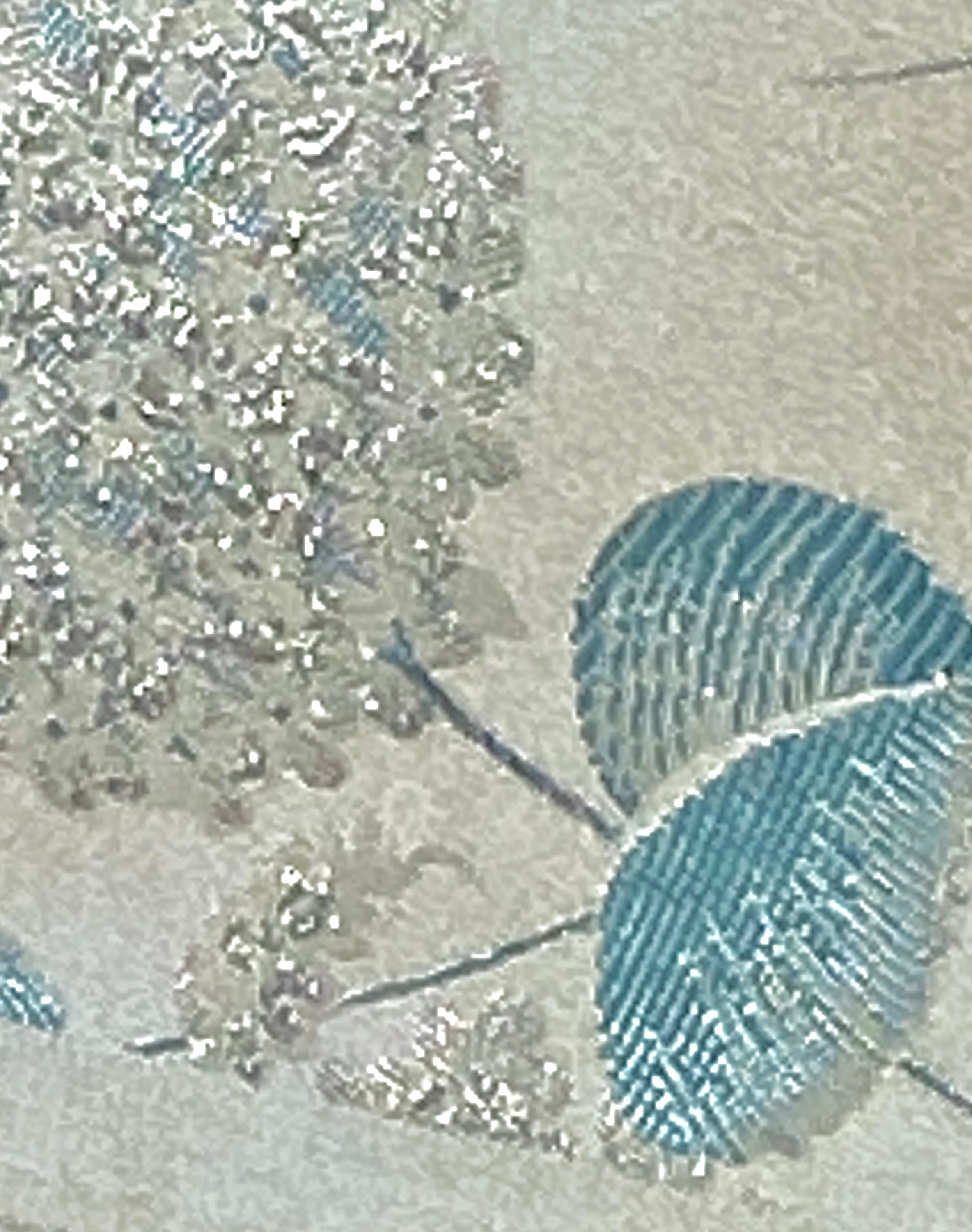 1960s Ice Blue Silk Brocade Floral Fabric With Silver Threads Gorgeous ...