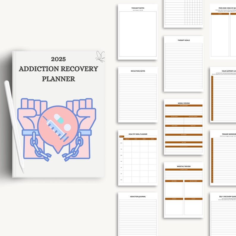 2025 Addiction Recovery Planner: Sobriety Journal & Tracker (digital ...