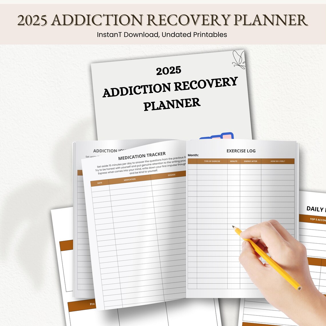 2025 Addiction Recovery Planner: Sobriety Journal & Tracker (digital ...