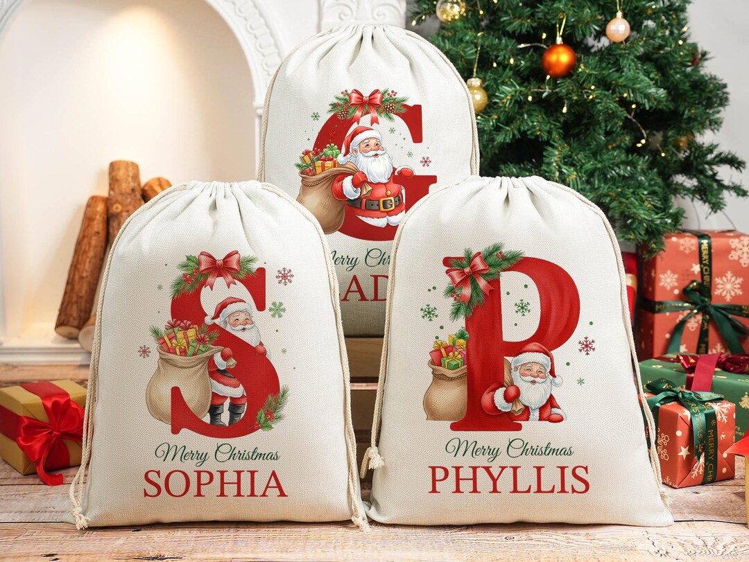 Personalized Large Santa Sack, Christmas Family Santa Bags, Stocking ...