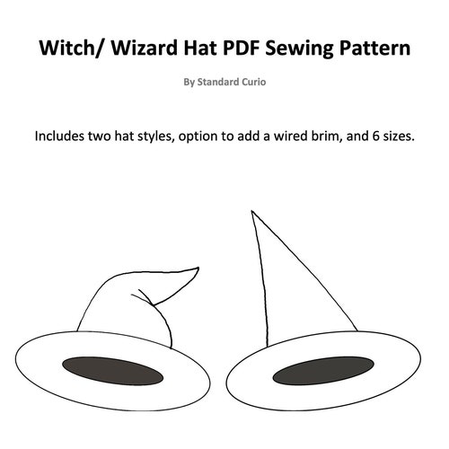 PDF Witch/ Wizard Hat Sewing Pattern 6 Sizes Toddler - Etsy