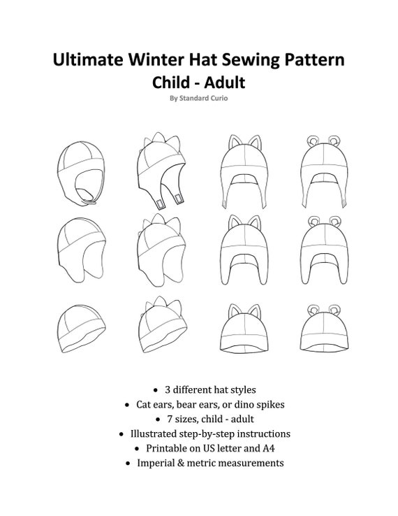 Ultimate Winter Hat PDF Sewing Pattern Child Adult | Etsy