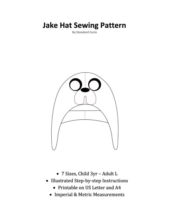 Jake Hat PDF Sewing Pattern Sizes Child Adult - Etsy