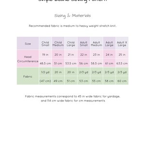 PDF Simple Beanie Sewing Pattern - 7 Sizes - Child - Adult - Etsy