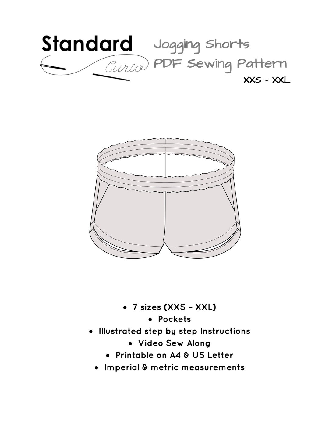 PDF Jogging Shorts Sewing Pattern - Adult XXS - XXL - Etsy