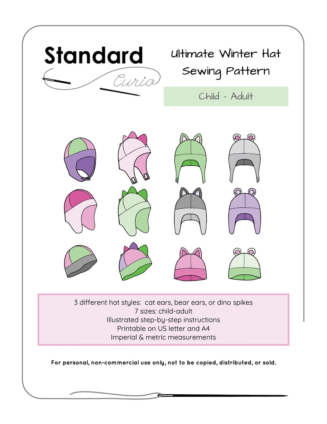 Ultimate Winter Hat PDF Sewing Pattern - Child - Adult - Etsy