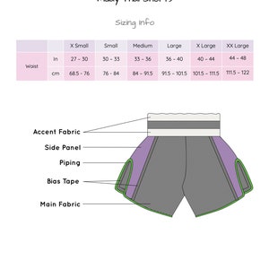 PDF Muay Thai Short Sewing Pattern - Adult XS - XXL - Etsy