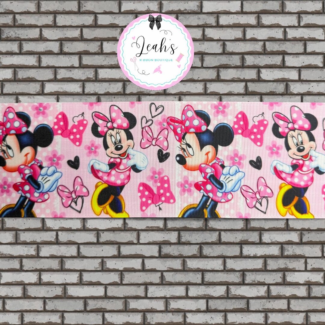 Gross Grain Ribbon/3in Ribbon/printed Ribbon/mickey and Minnie - Etsy