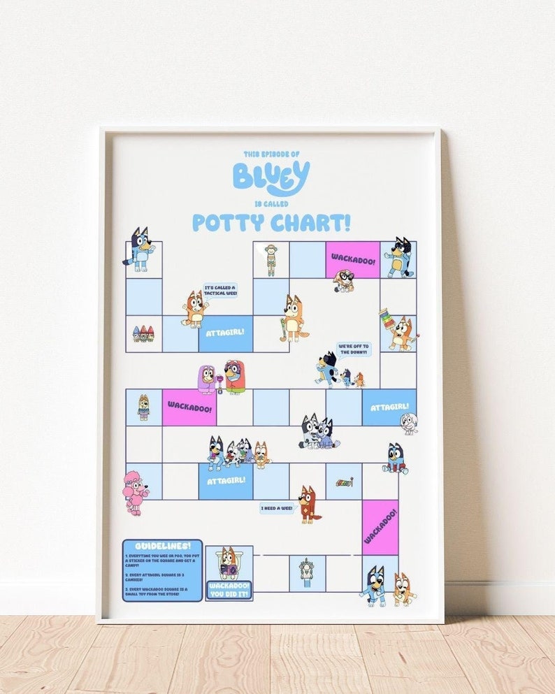 Bluey Potty Reward Chart 11x17 - Etsy