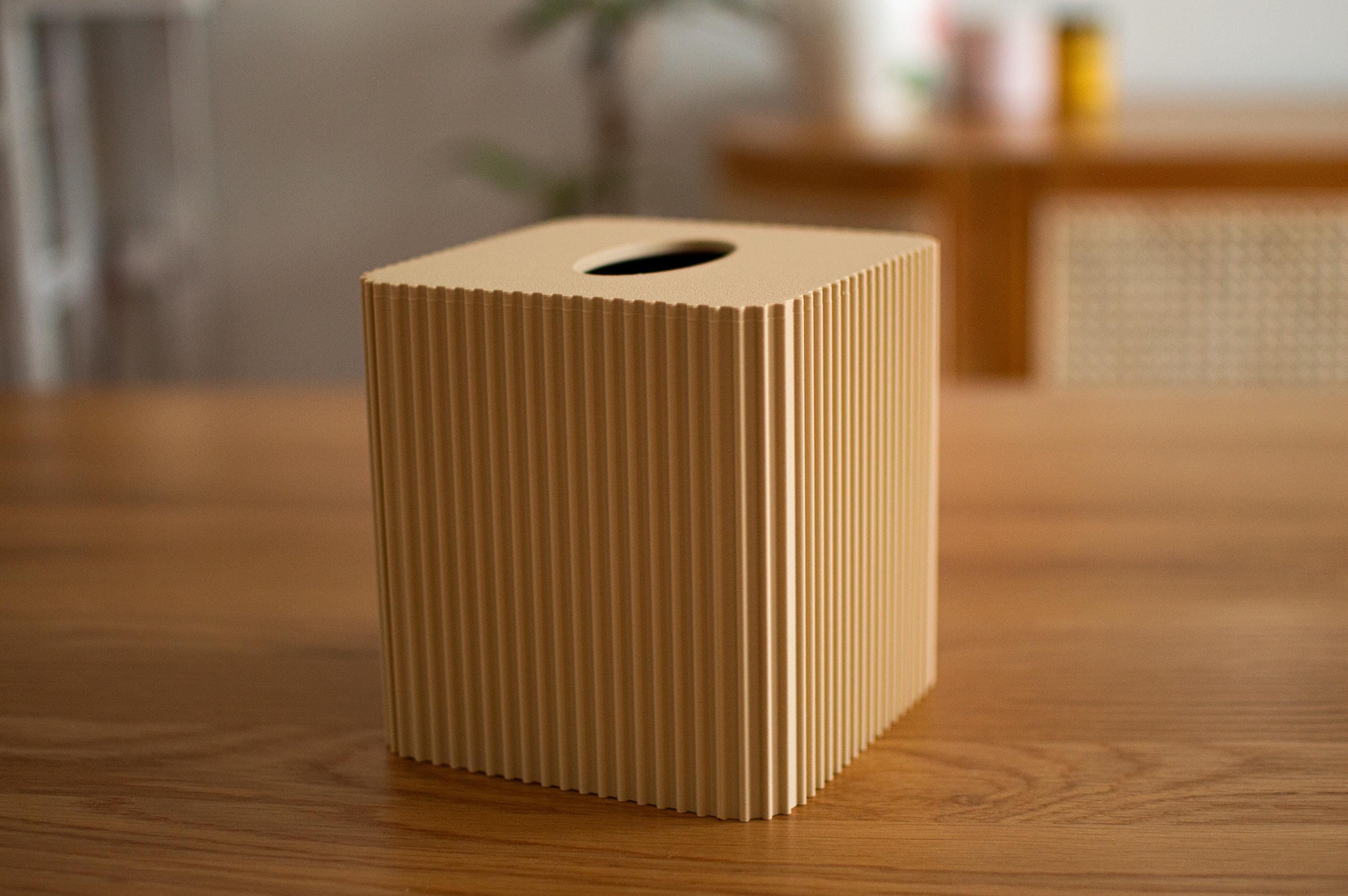 Modern Ribbed Tissue Box Cover – Minimalist 3D Printed Square Tissue ...
