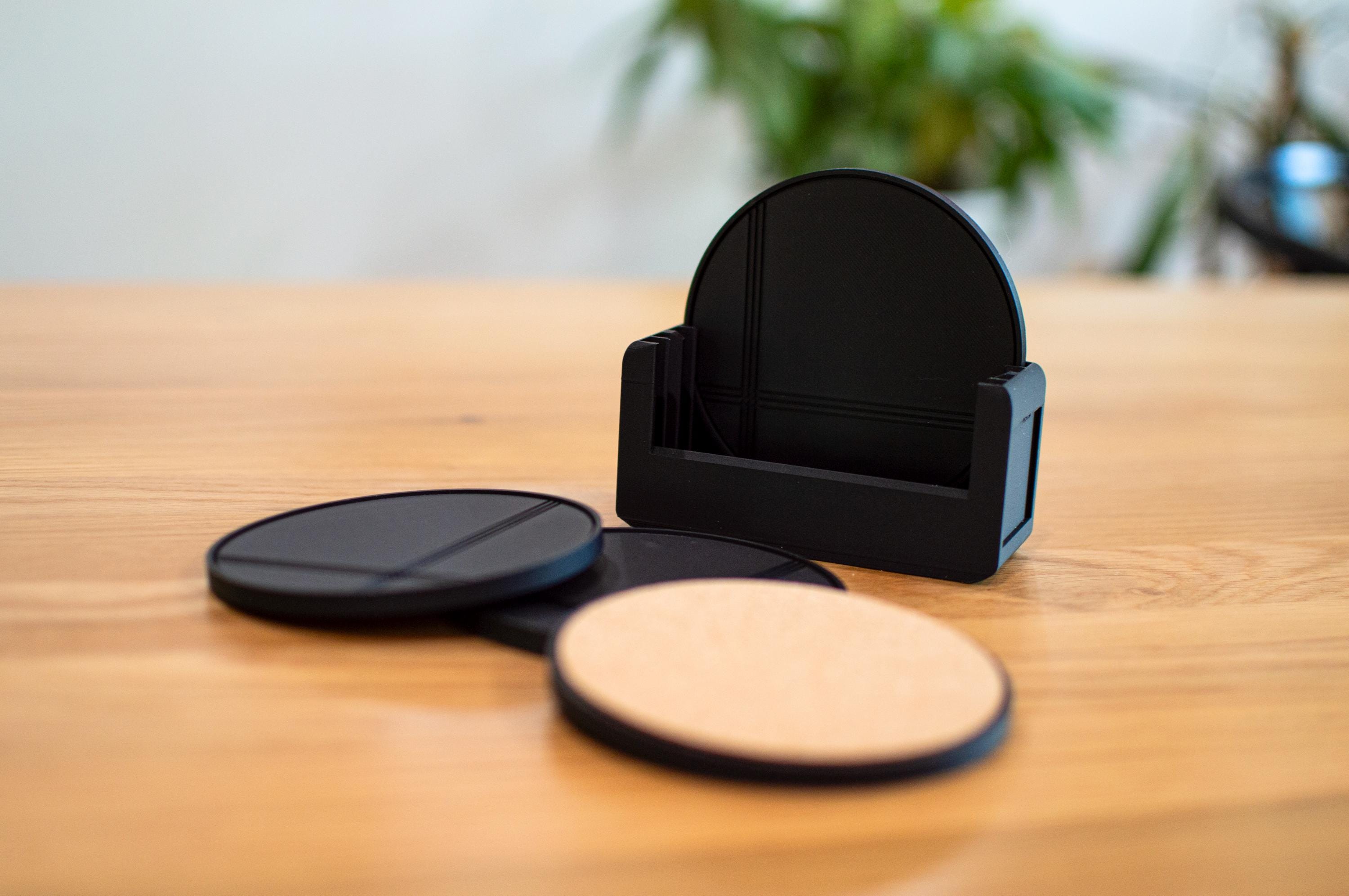 Coasters Set With Holder - Japandi Kanso, Modern, Minimalist 3D Print ...