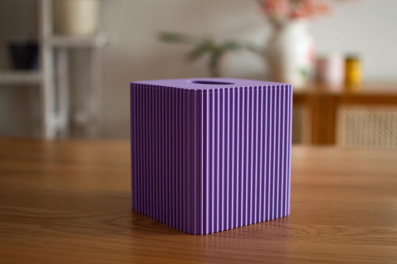 Modern Ribbed Tissue Box Cover – Minimalist 3D Printed Square Tissue ...